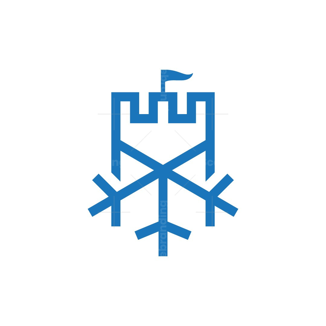 Snowflake Snow Castle Logo | Scalebranding
