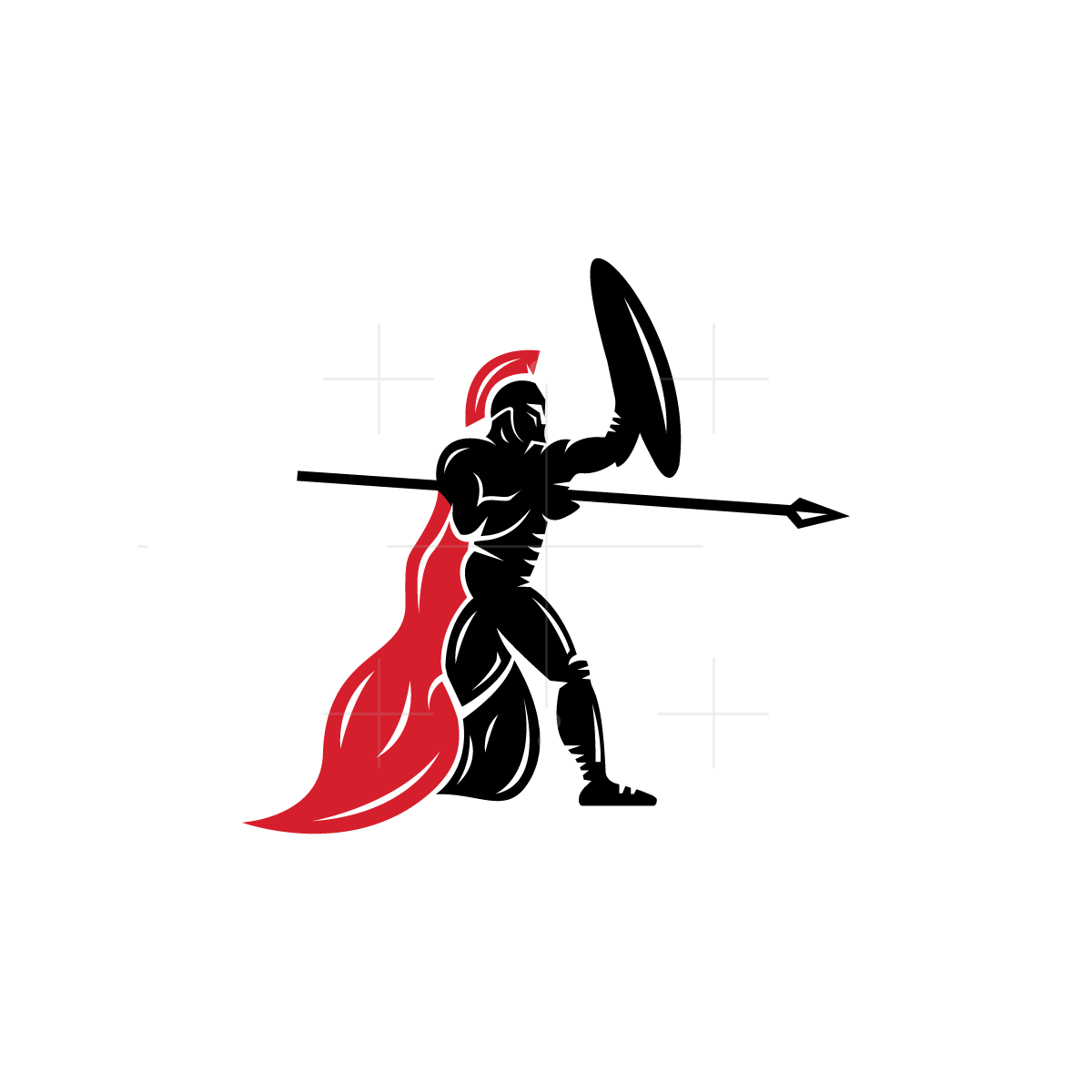 Spartan Logo Spear Black Red Spartan Logo Warrior Logo | Scalebranding