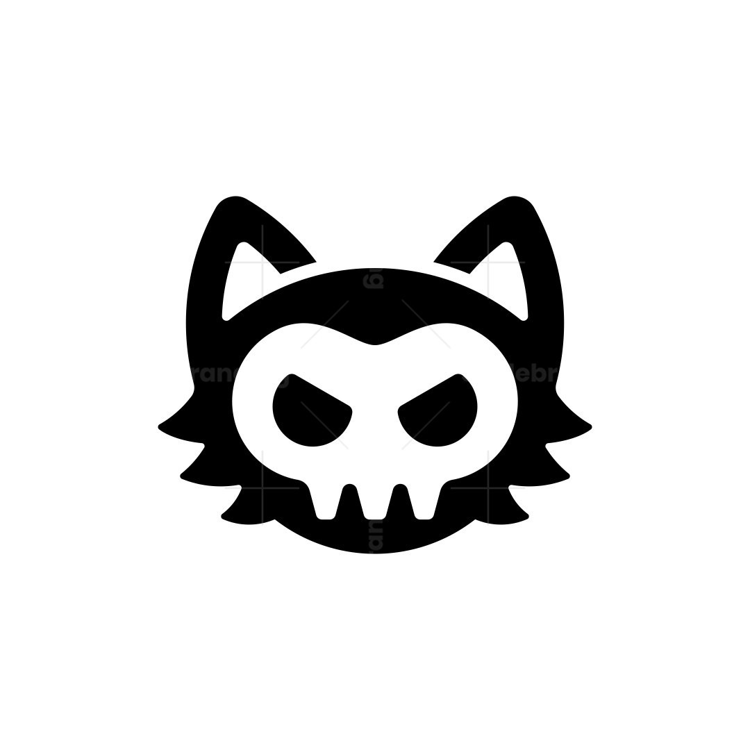 Spooky Skull Cat Logo | Scalebranding