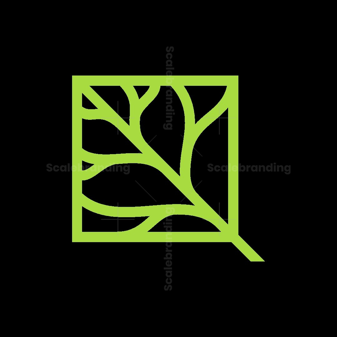 square leaf line logo design | Scalebranding