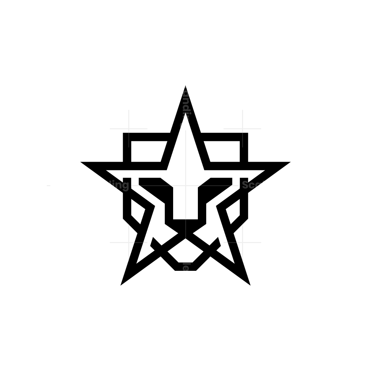Lion Star Logo Sparkling Star Lion Face Logo | Scalebranding