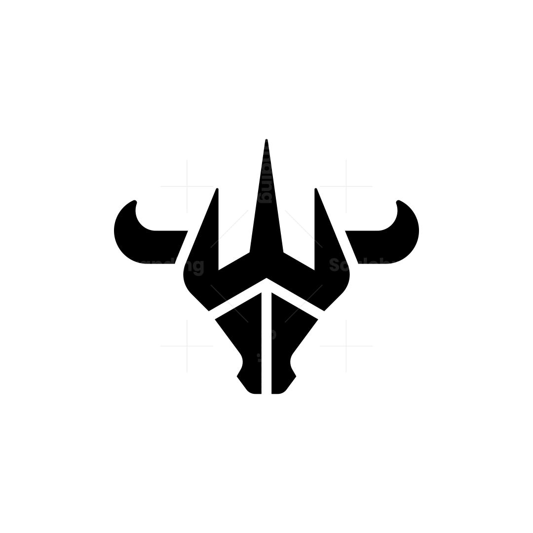 Iconic Strong Trident Bull Head Logo | Scalebranding