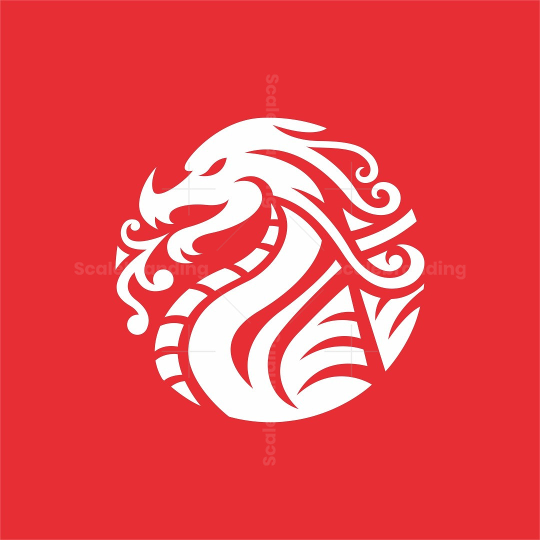 Circular Dragon Logo Black Dragon Circle Logo Sticker