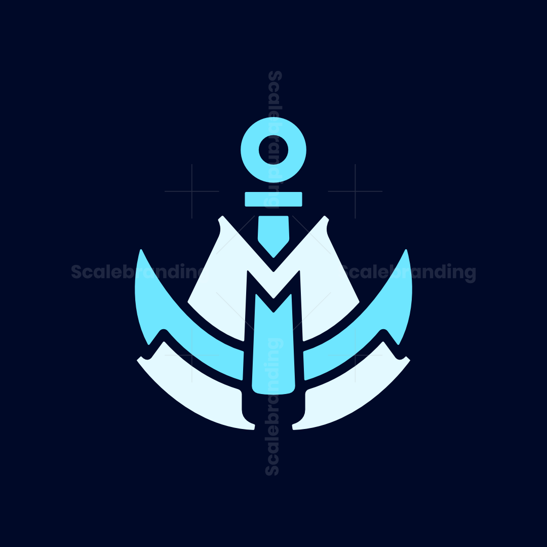Stylish letter M anchor elegant logo | Scalebranding