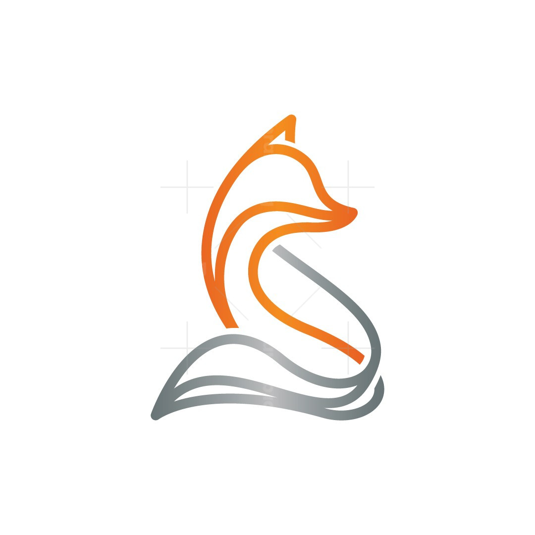 Stylish Sitting Fox Lines Logo | Scalebranding