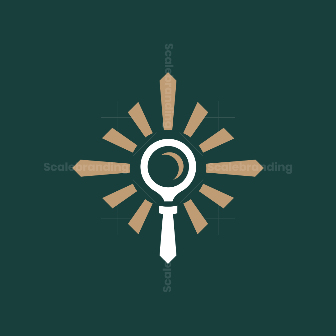 Sun Magnifying Glass Elegant Logo | Scalebranding
