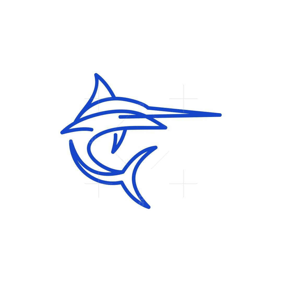 Swordfish Marlin Line Logo | Scalebranding