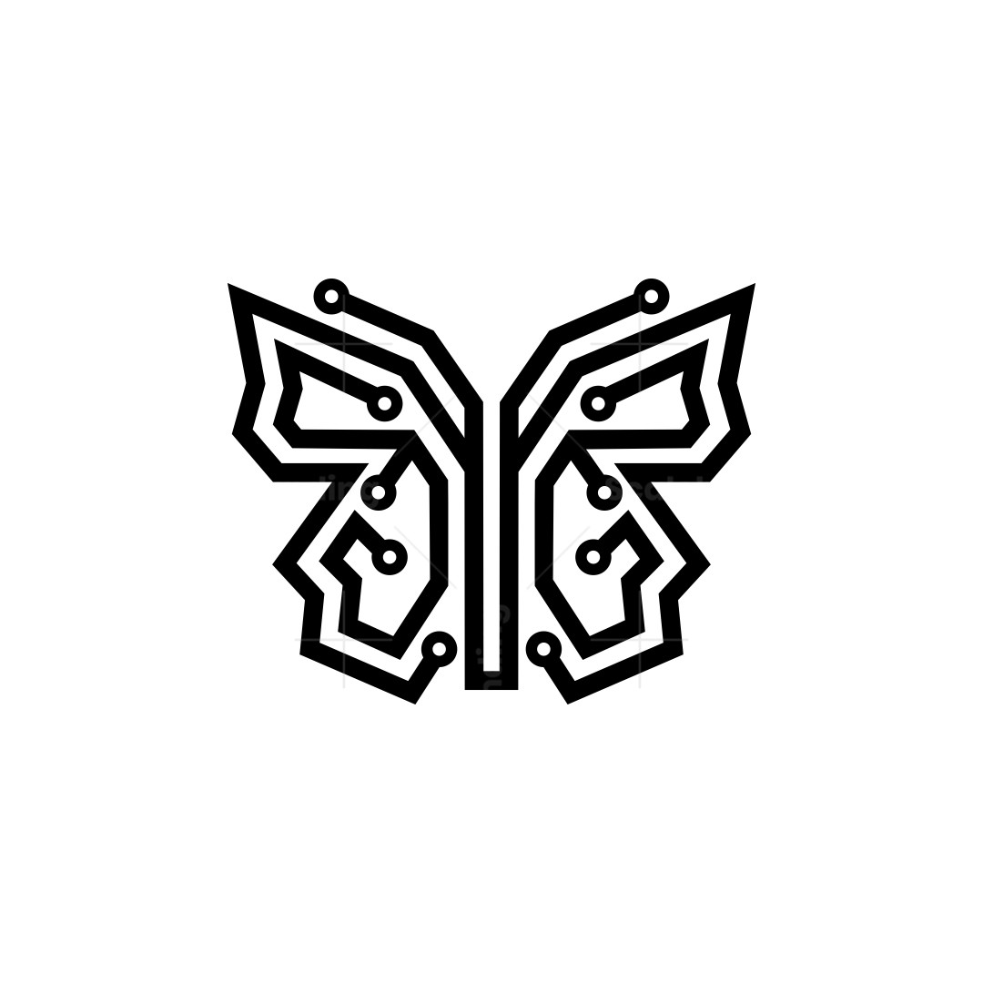Tech Butterfly Icon Logo | Scalebranding