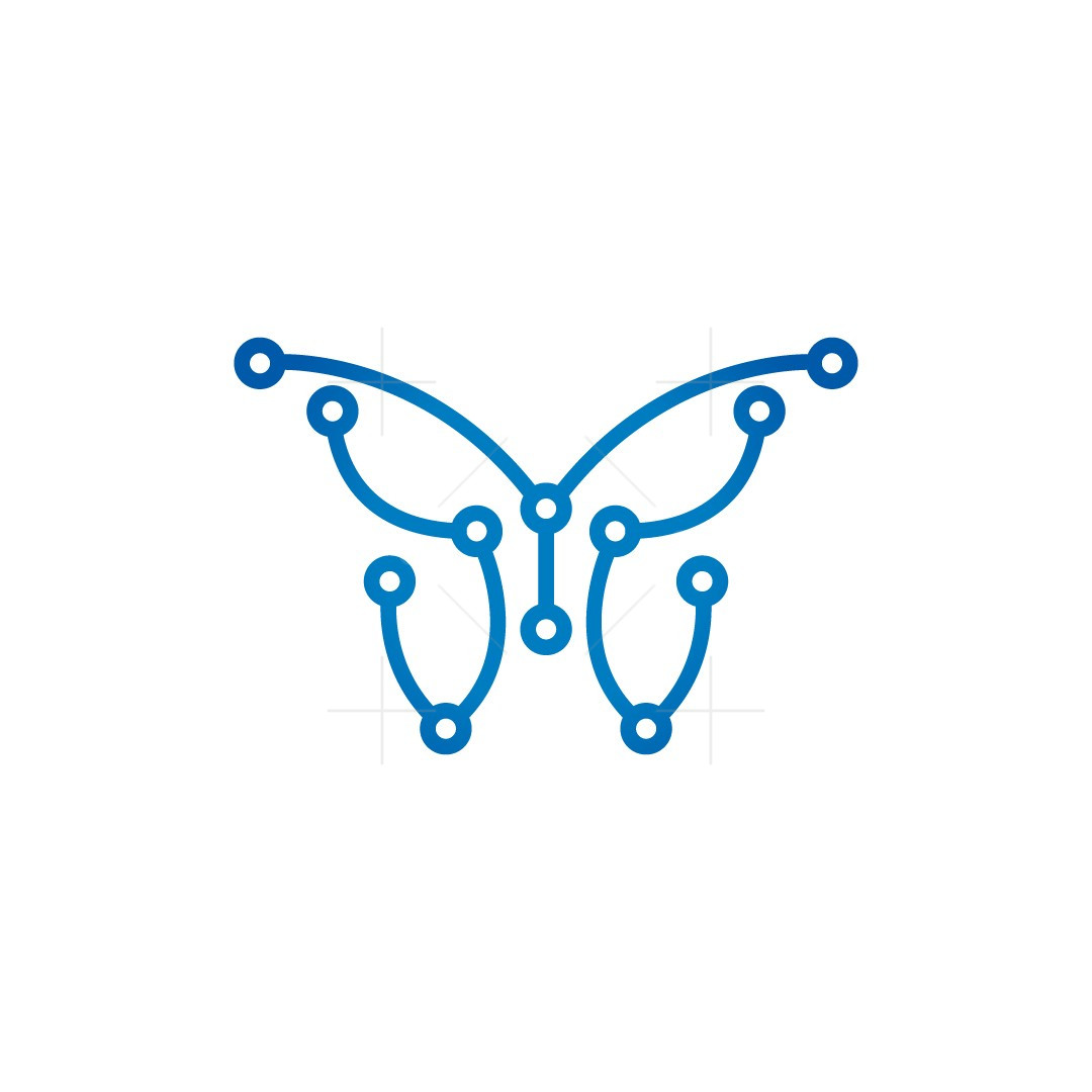 Technology Butterfly Logo Cyber Butterfly Logo | Scalebranding