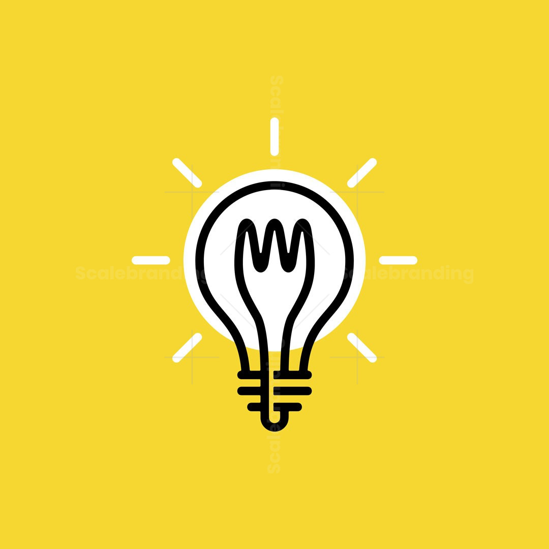 Think Food Bulb Fork Logo | Scalebranding