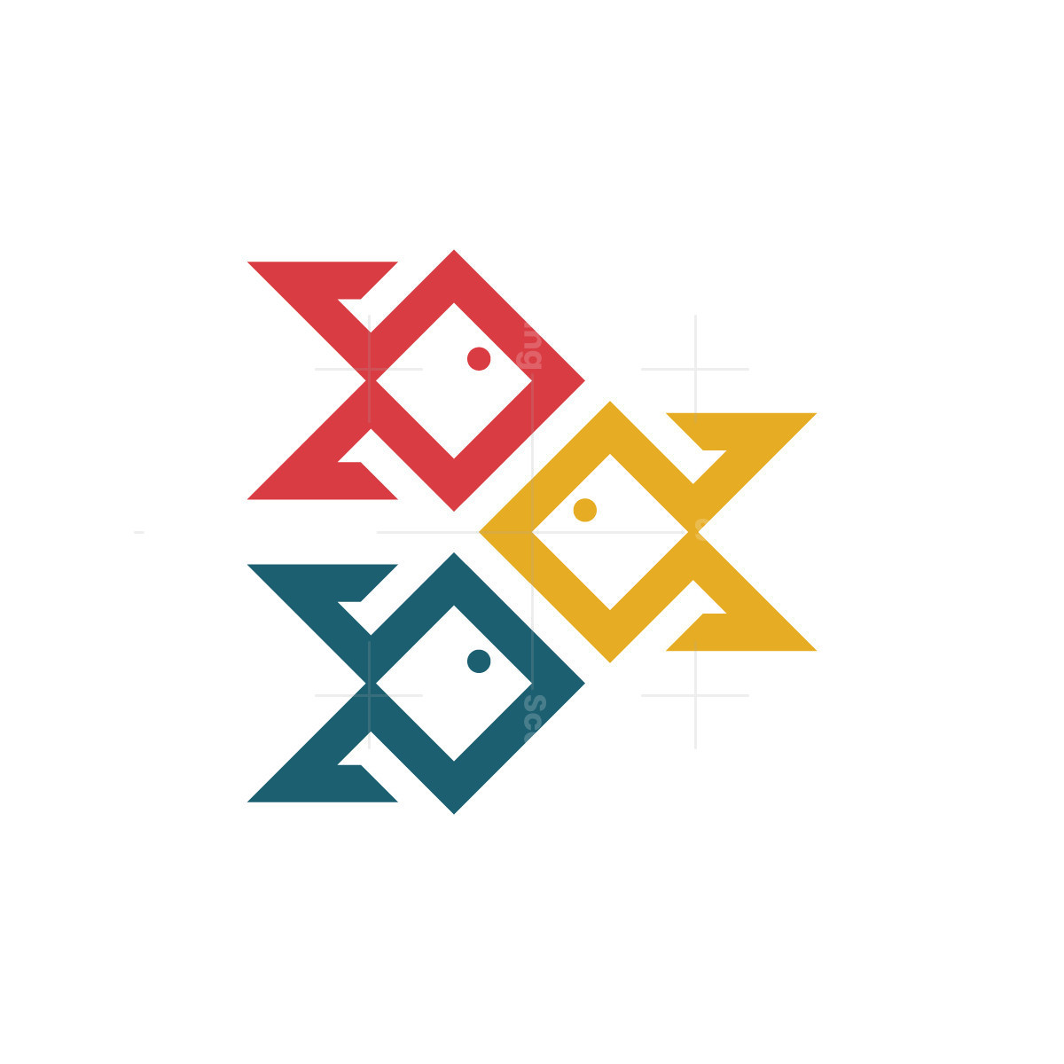 Multiple Swimming Fish Logo Three Fish Logo | Scalebranding