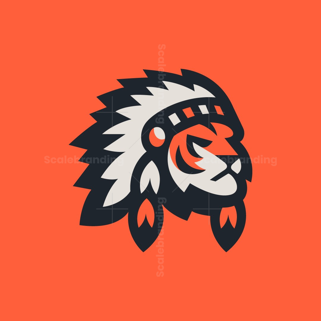 Tiger Chief Apache Mascot Logo | Scalebranding
