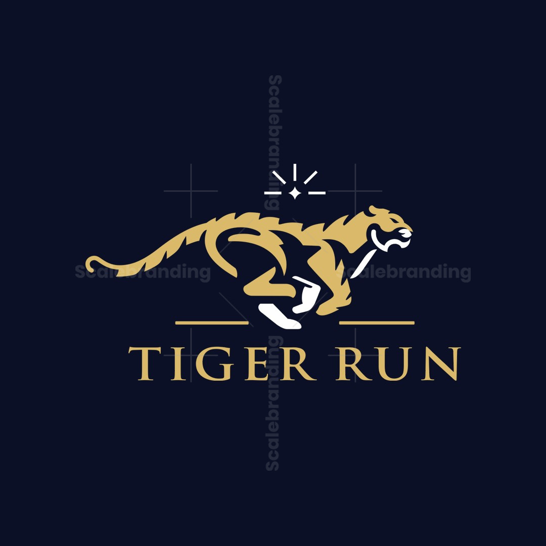 Vintage style running tiger logo | Scalebranding
