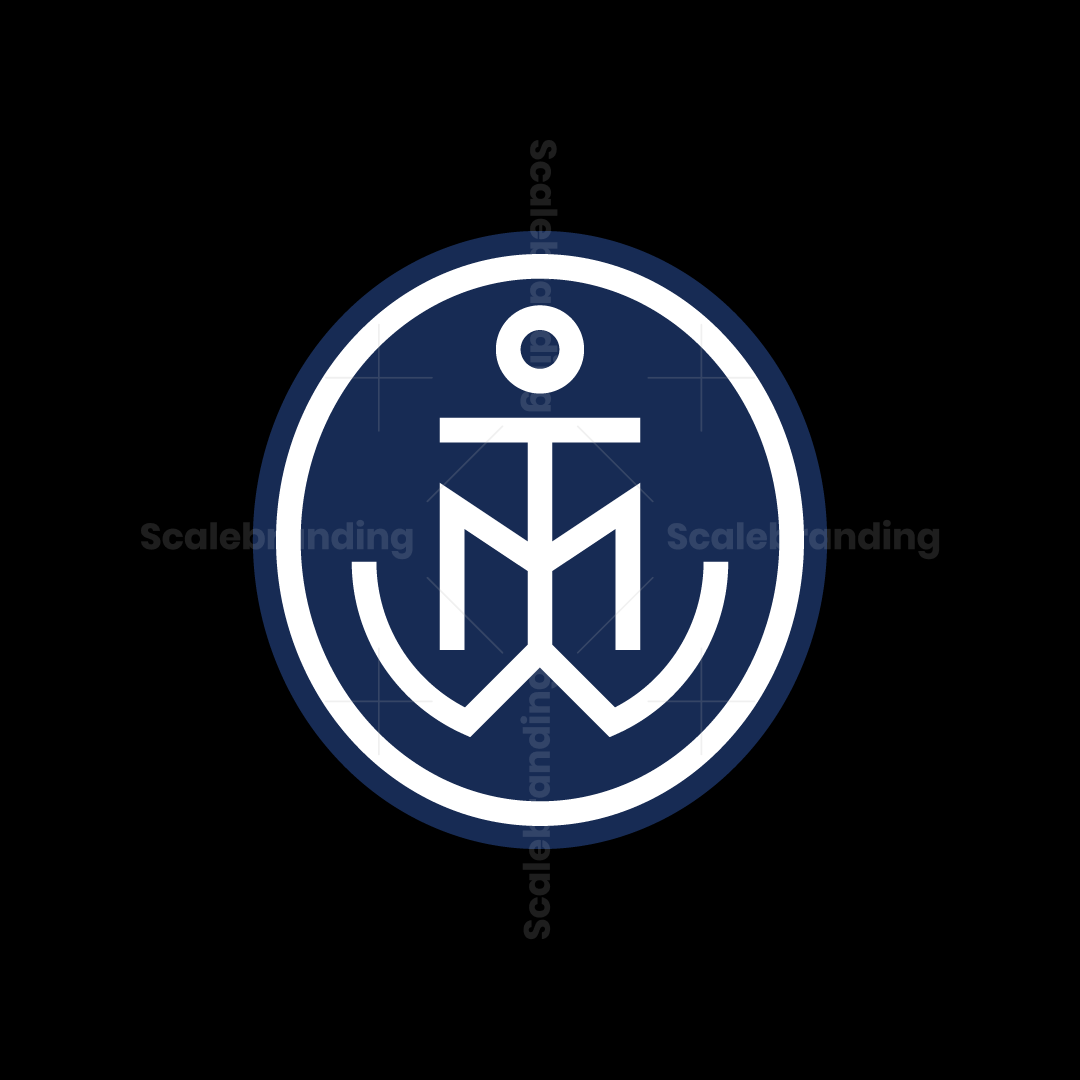 Letter TMW Anchor Line Mark Logo | Scalebranding
