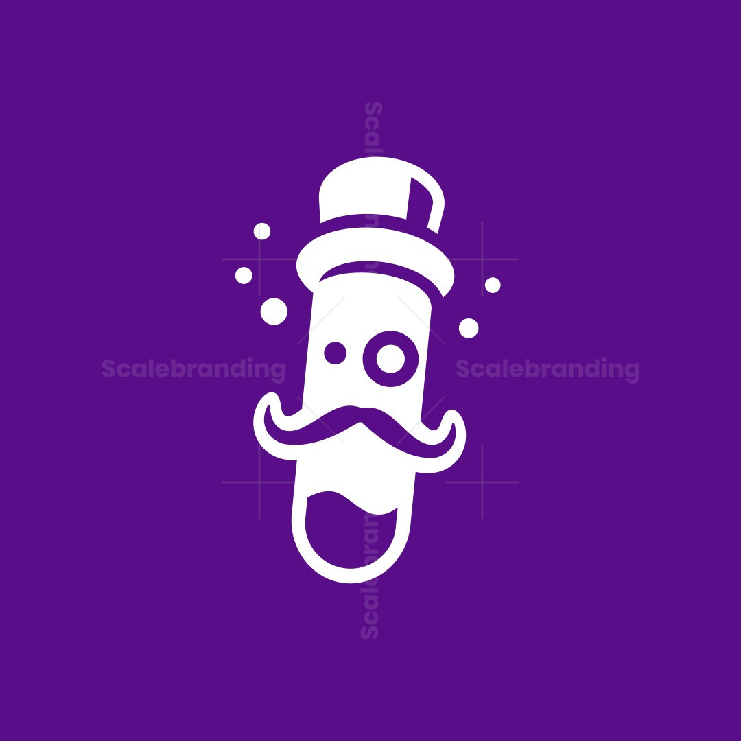Top hat Tonic science lab vial Logo | Scalebranding