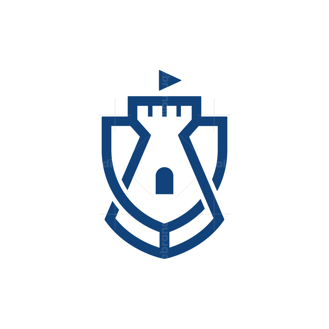 Tower Shield Vector Golden Tower Shield T Logo