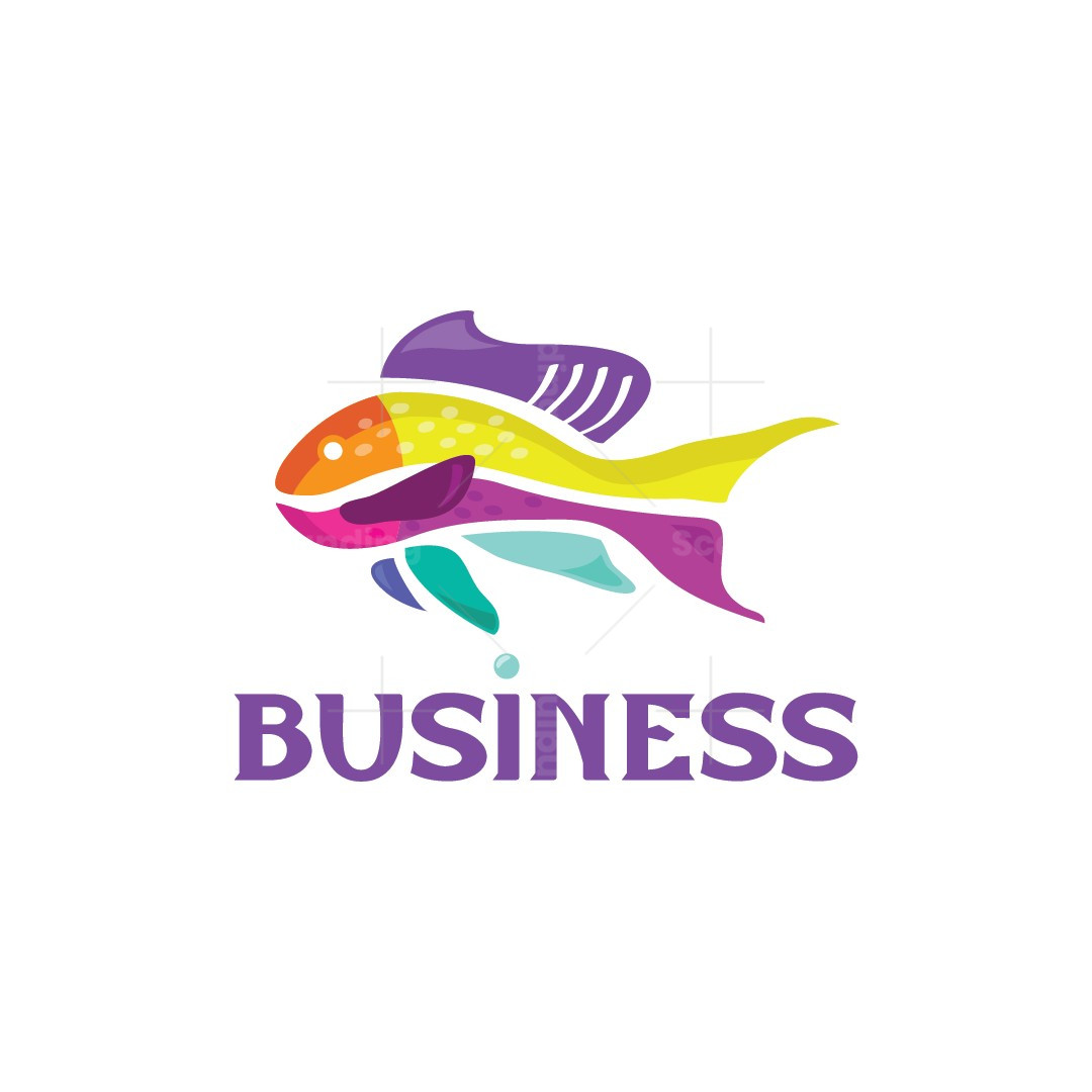 Tropical Fish Logo Koi Fish Logo Design, Ornamental Fish Vector,