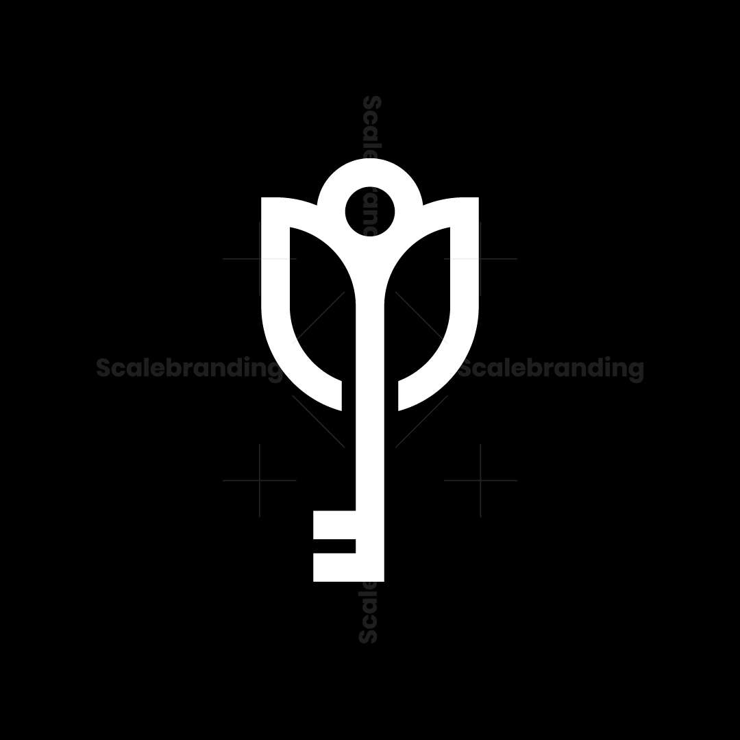 Tulip Flower Key Simple Logo | Scalebranding