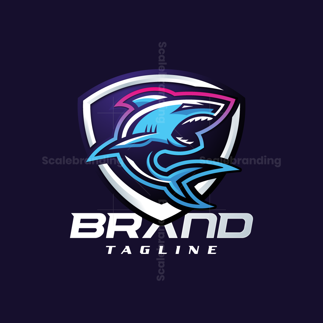 Unfearless Shark Shield Mascot Logo | Scalebranding