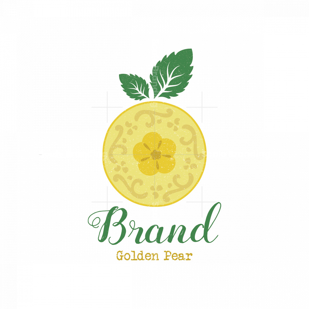 Vintage Golden Pear Symbol Logo | Scalebranding