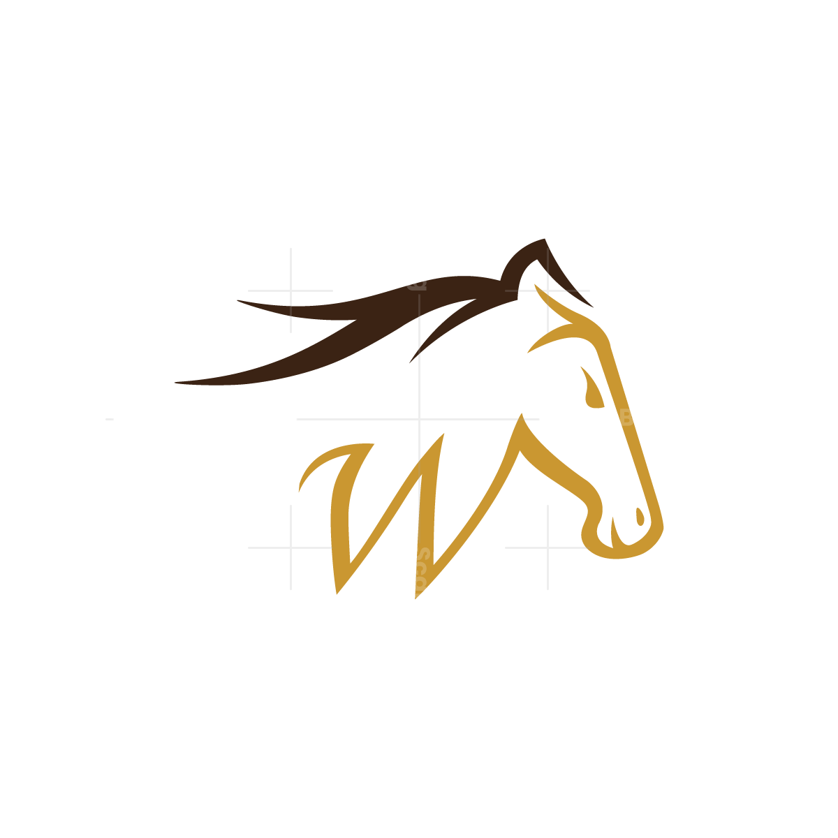 Stylized Horse Head Logo Letter W Horse Logo | Scalebranding