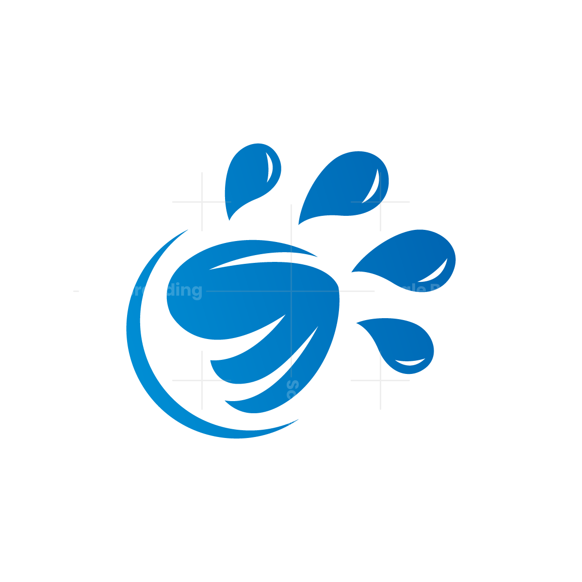 Water Drop Pet Paw Logo | Scalebranding