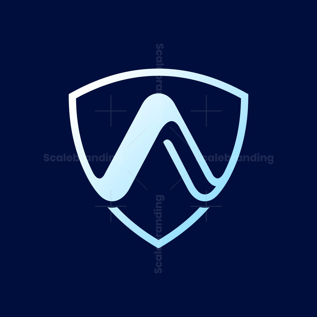 Wave Alpha Shield Logo | Scalebranding