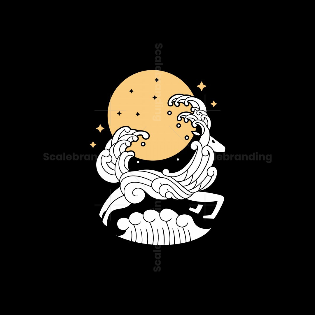 Wave Deer Moon Logo | Scalebranding