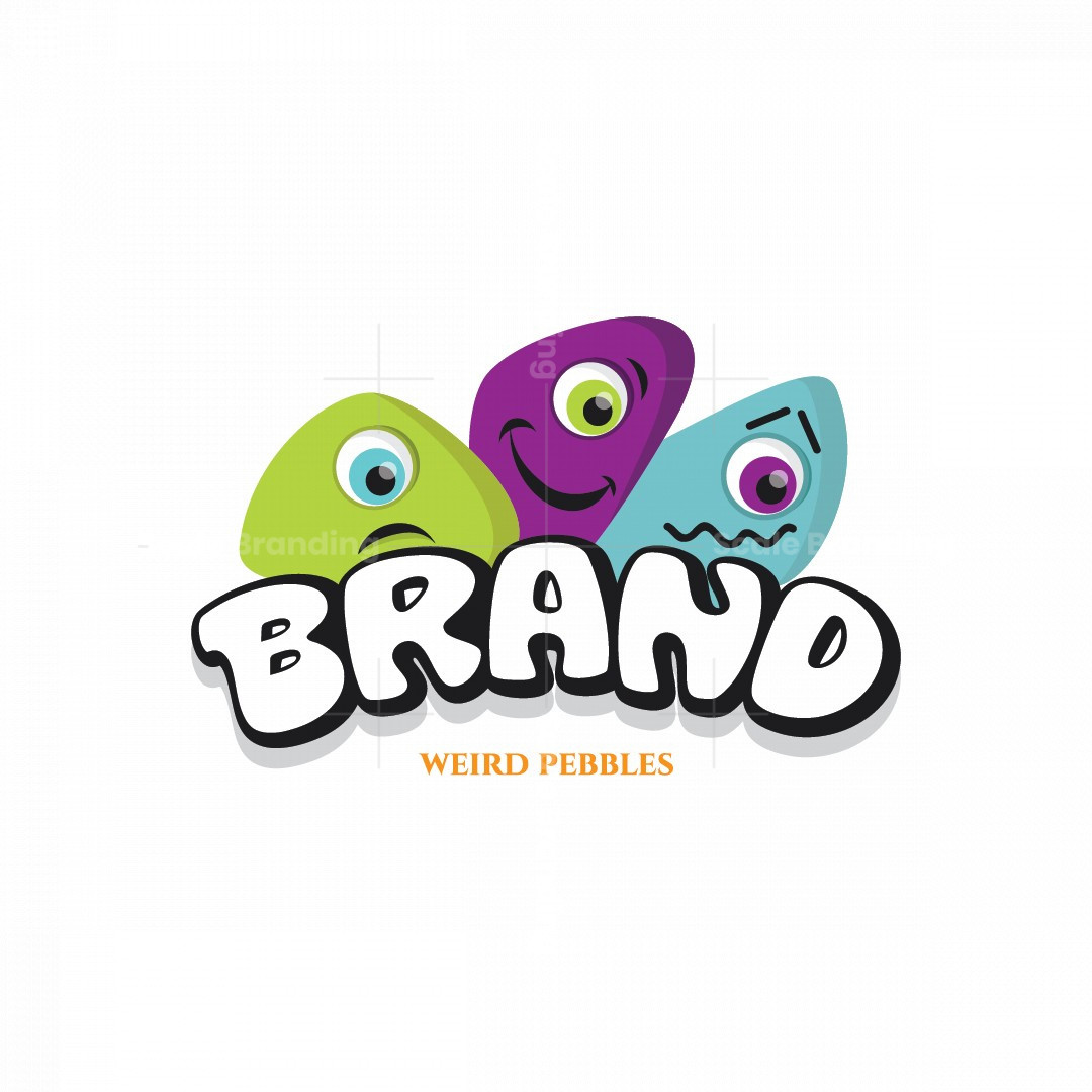 Weird Pebbles Mascot Symbol Logo | Scalebranding