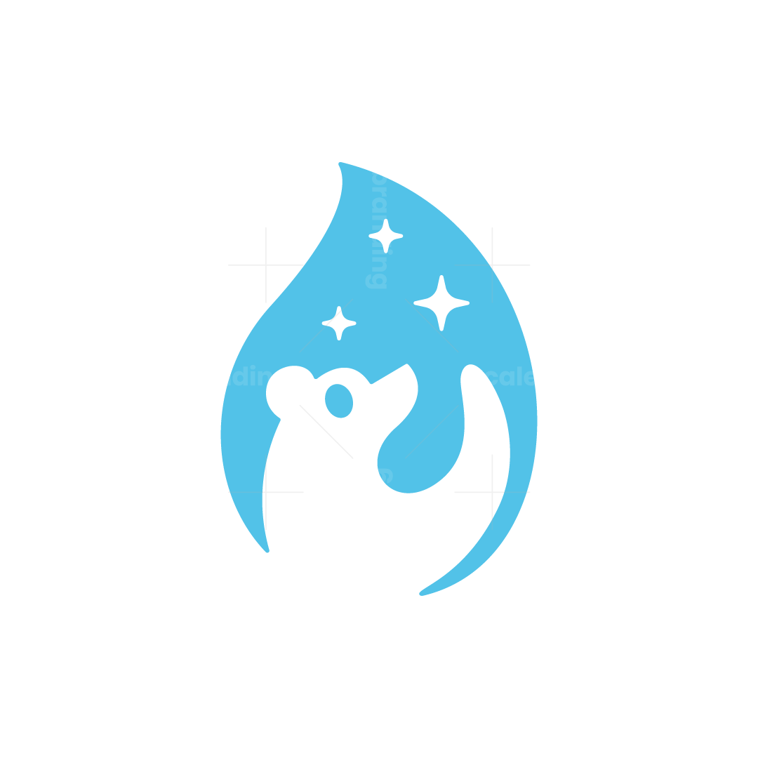 White Polar Bear Drop Logo | Scalebranding