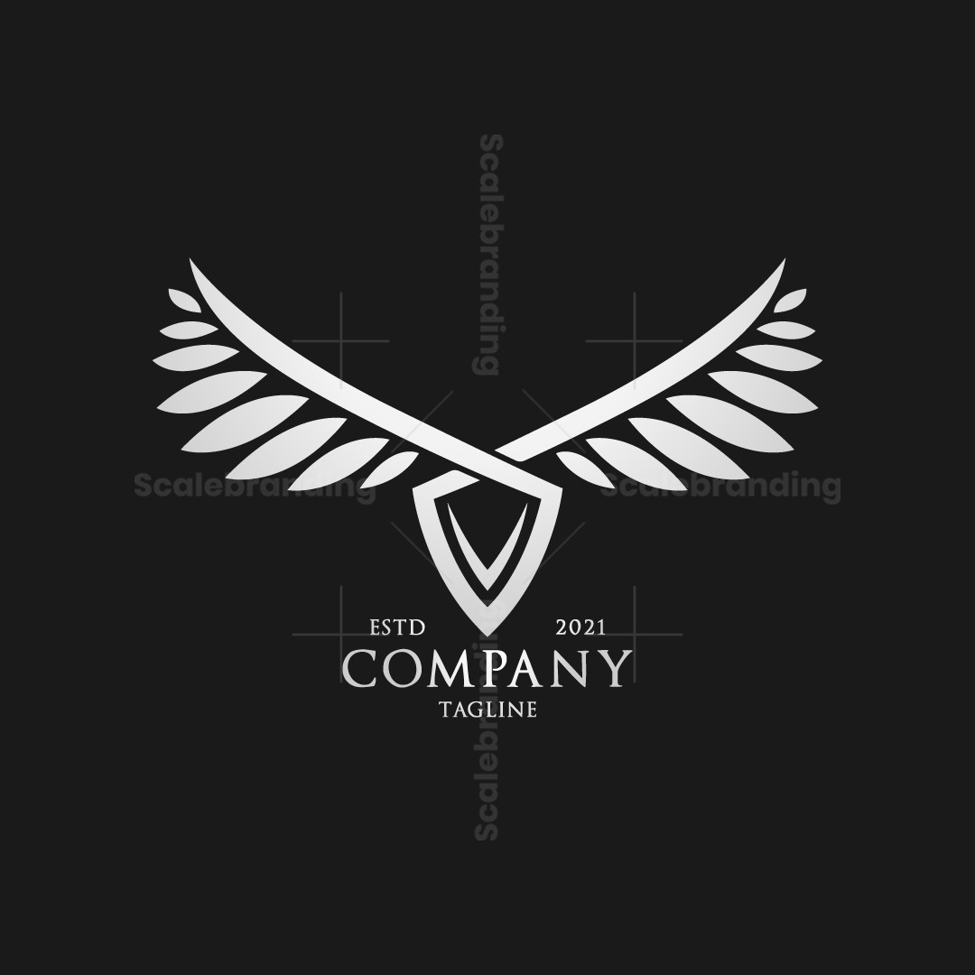 Plain Shield Logo With Wings
