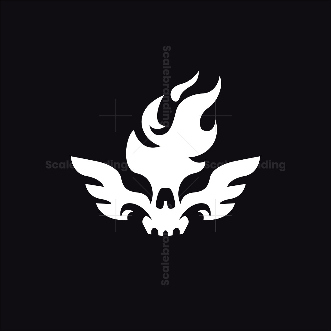Winged Fire Skull Logo | Scalebranding
