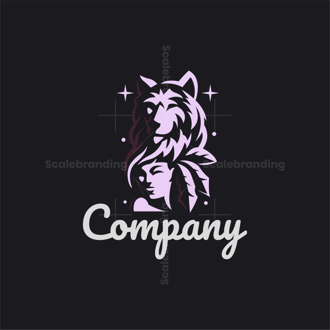 Wolf and Indian Girl Logo | Scalebranding
