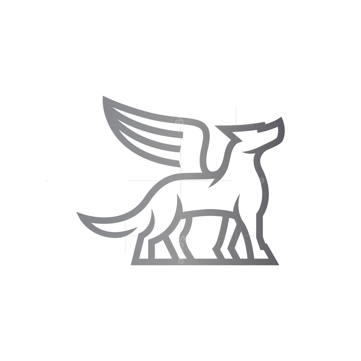 Wolf Logo Silver Wolf Logo Design Winged Wolf Logo | Scalebranding