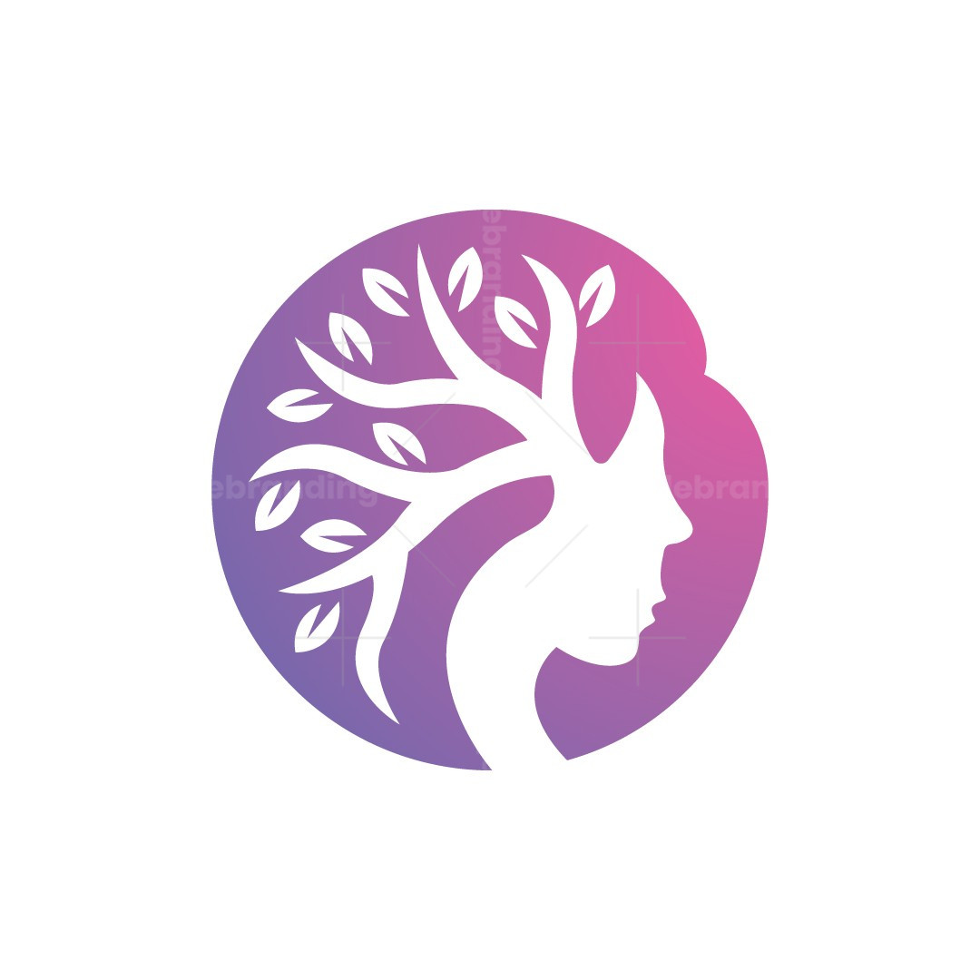 Tree Woman Logo Woman Tree In Hand Template Design Royalty Free Vector