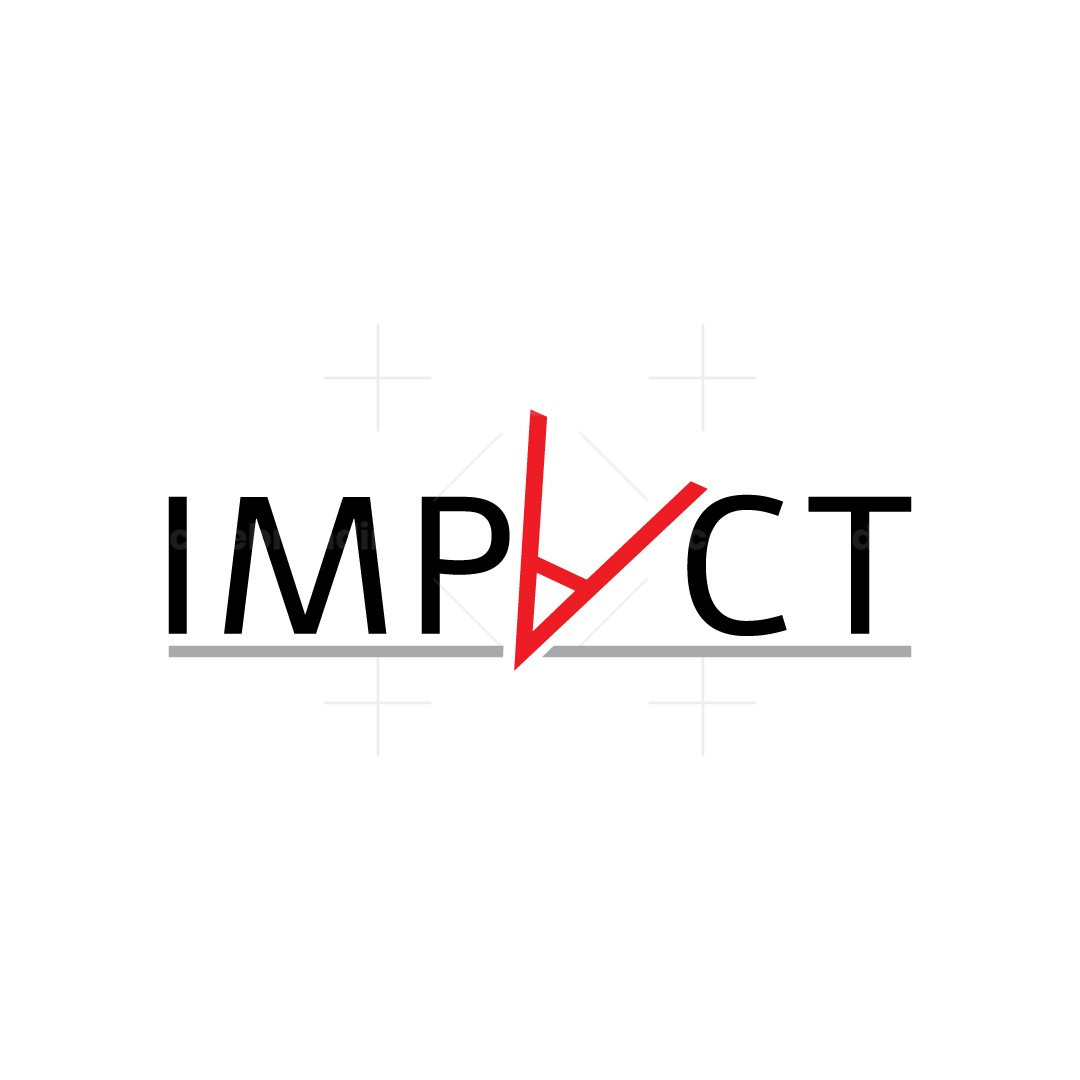 Word mark IMPACT in Black and Red Logo | Scalebranding