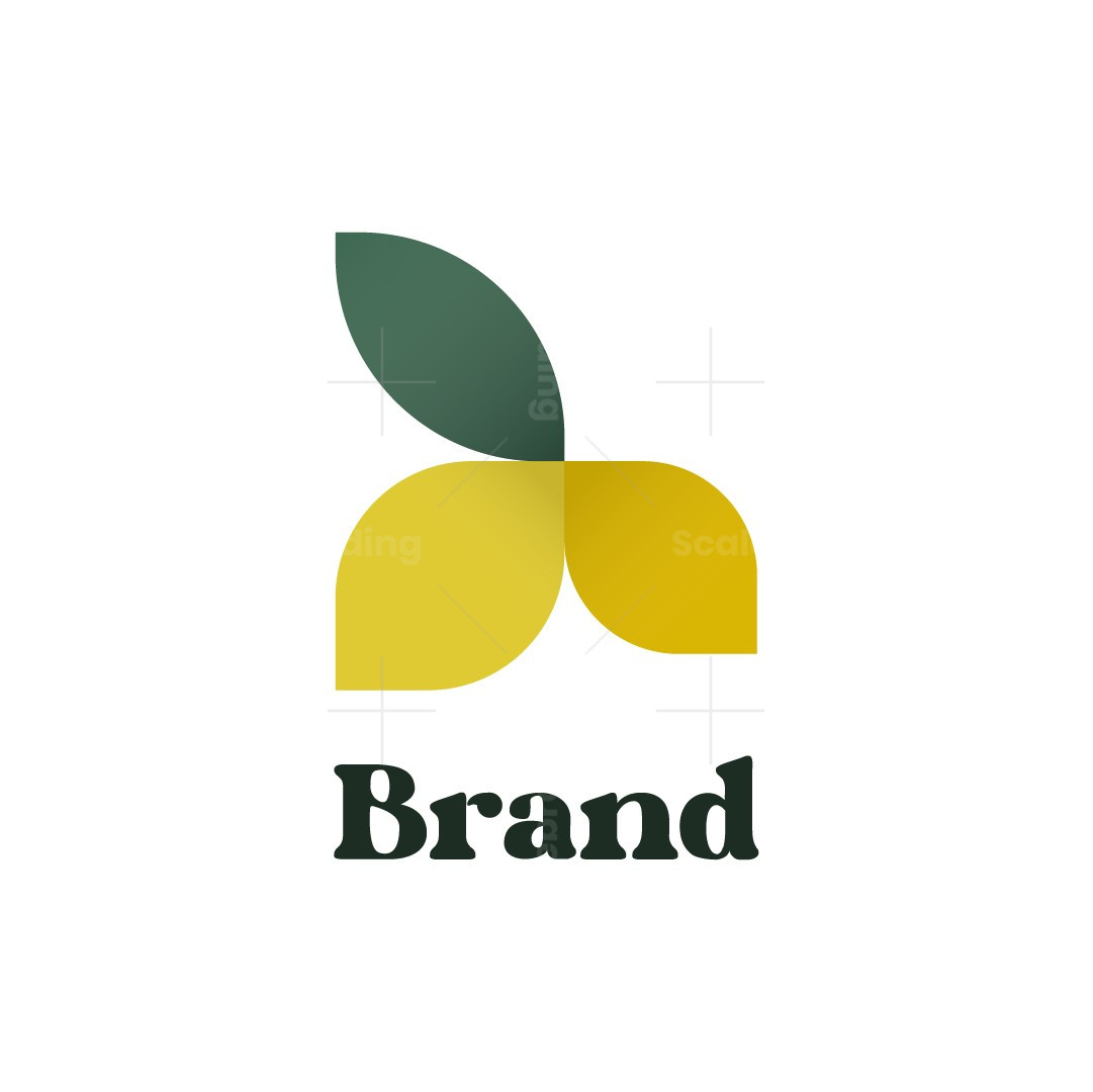 Yellow lemon with leaf logo | Scalebranding